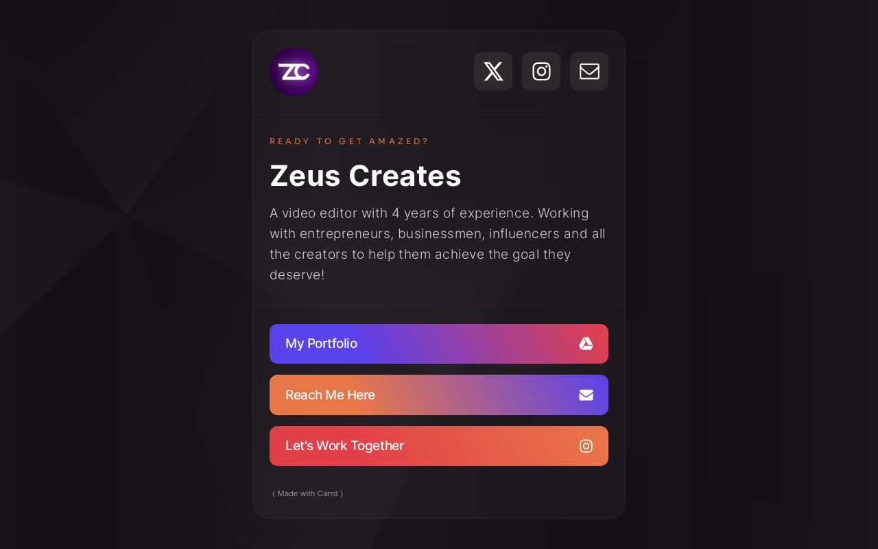 Zeus Creates